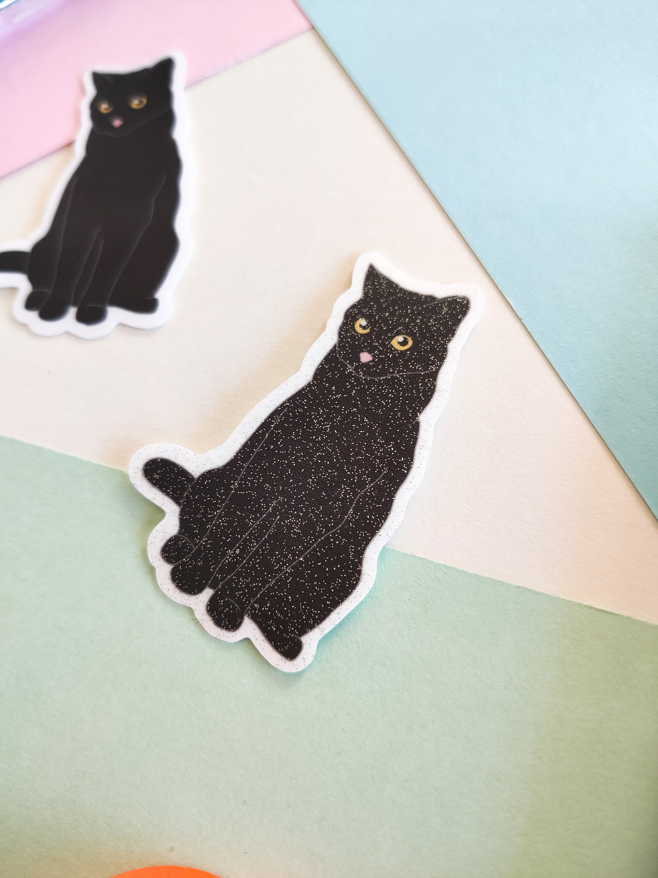 Black Cat Sticker Cute Cat Sticker Cat Lover Cat Lady - Etsy