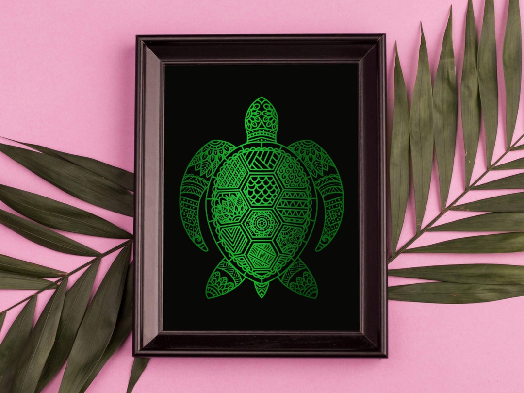 Turtle Foil Print Sea Turtle Print Foil Print Turtle Lover - Etsy