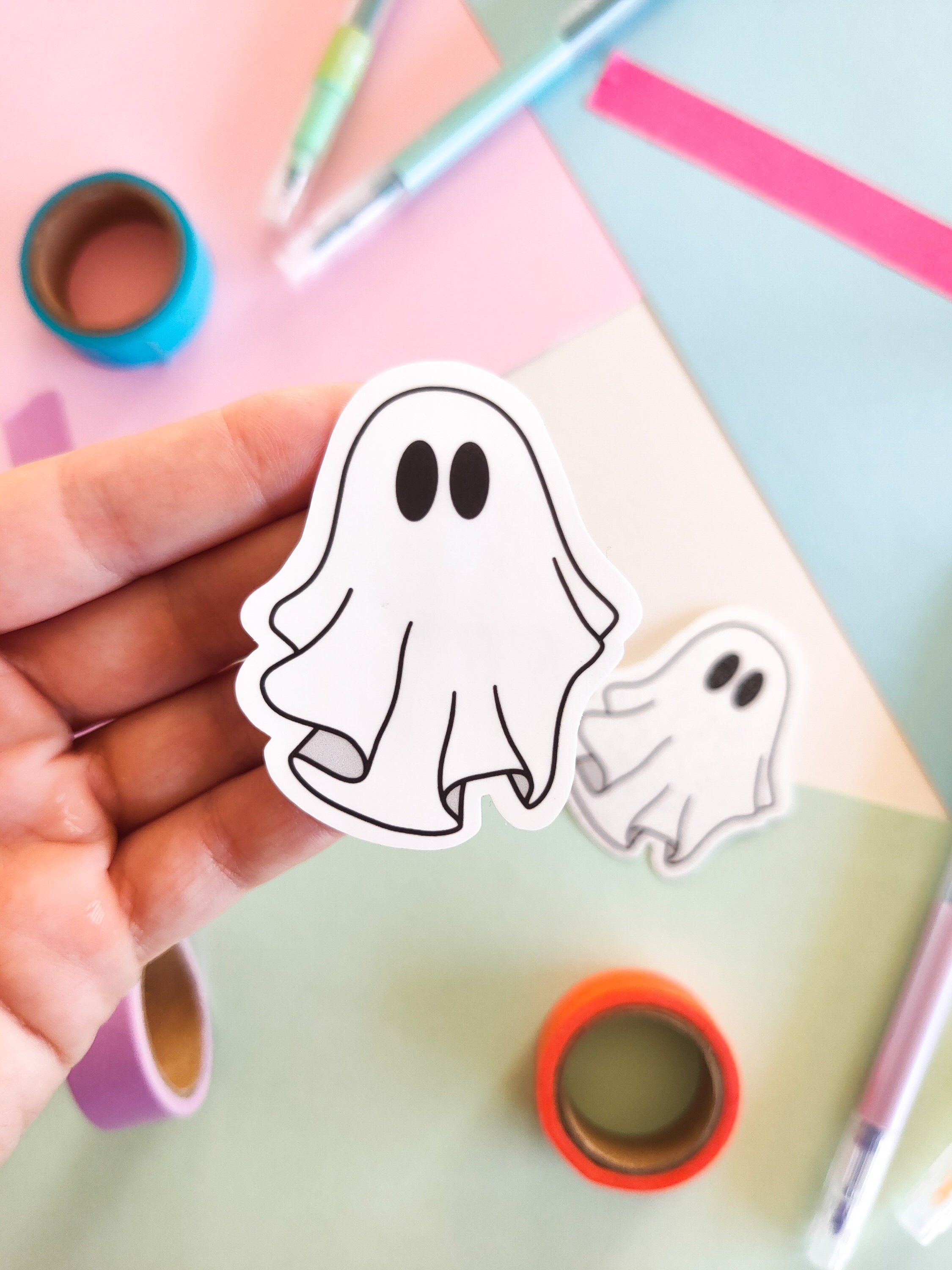 Cute Ghost Sticker Halloween Ghost Halloween Sticker Spooky | Etsy