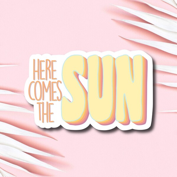 Retro Sun and Ocean Sticker - Etsy