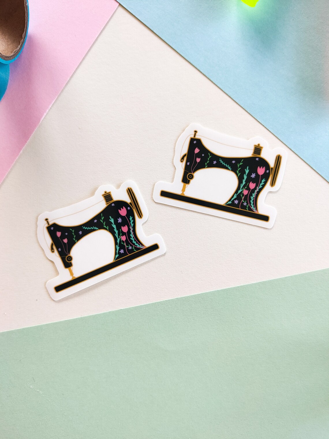 Sewing Machine Sticker Sewing Sticker Floral Sticker Laptop - Etsy