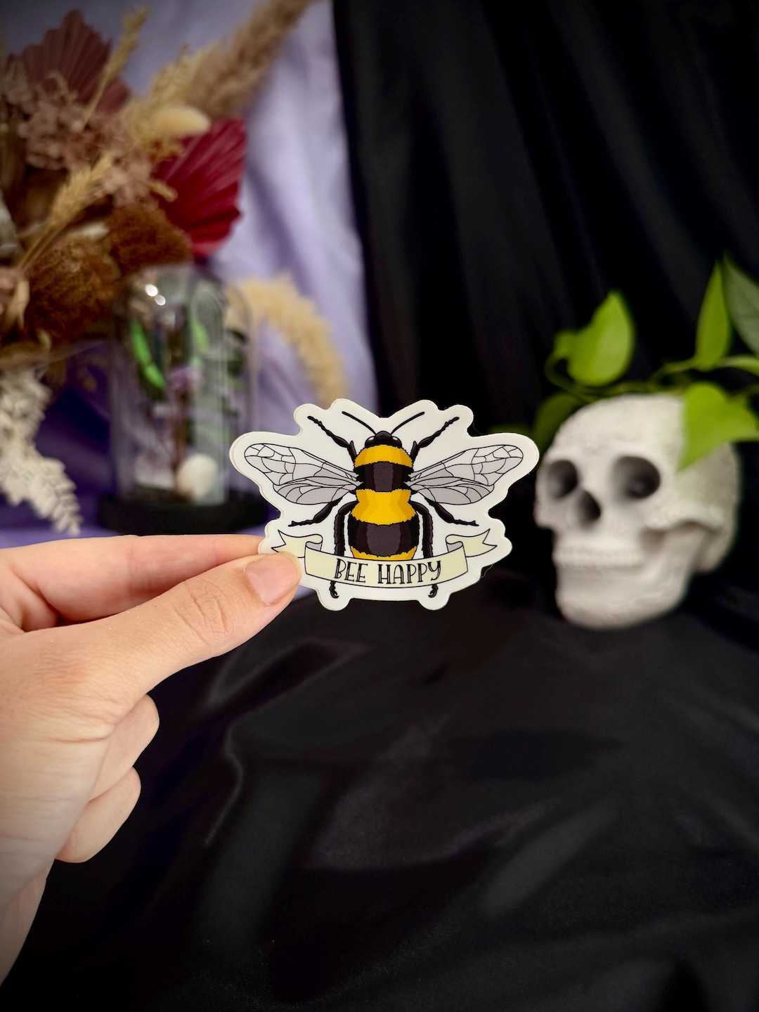 Bee Happy Bumblebee Sticker, Waterproof Vinyl Laptop Decal - Etsy