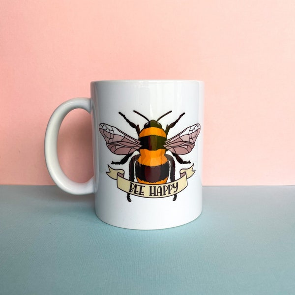 Bee Happy Mug - Etsy