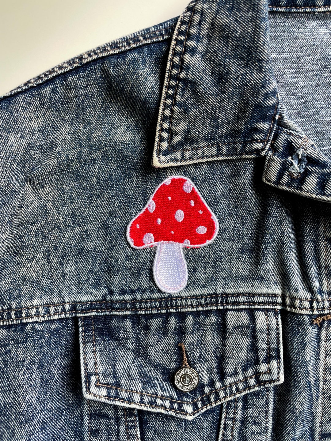Mushroom Iron-on Patch, Embroidered Patch, Red Mushroom Patch, Mushroom ...