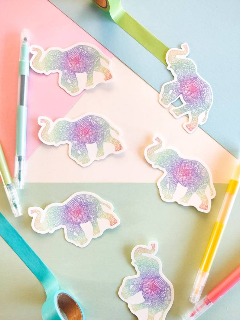 Elephant Sticker Cute Elephant Art Laptop Decal Vinyl - Etsy