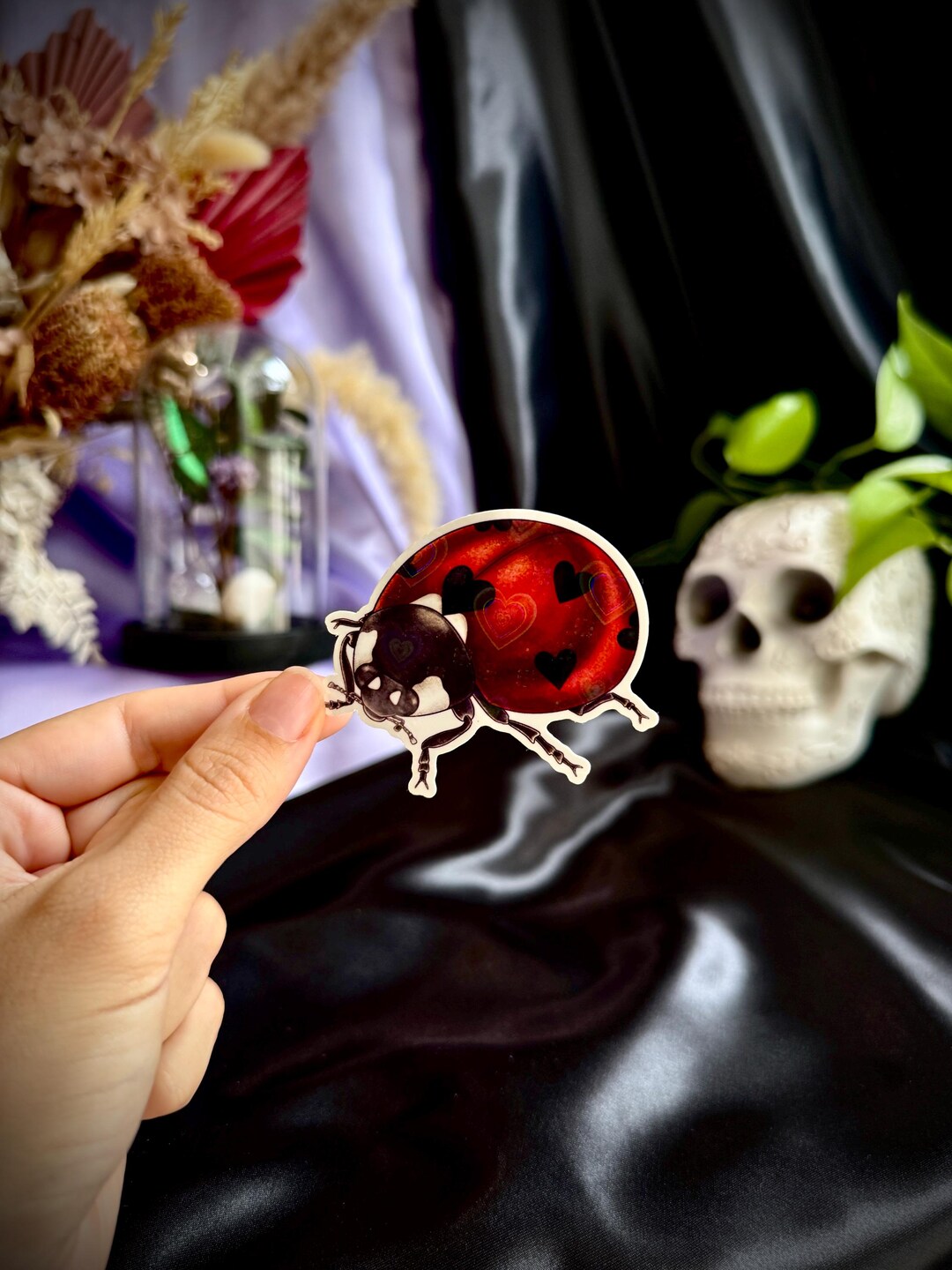 Ladybug Sticker, Love Bug, Heart Sparkle Holo Vinyl - Etsy
