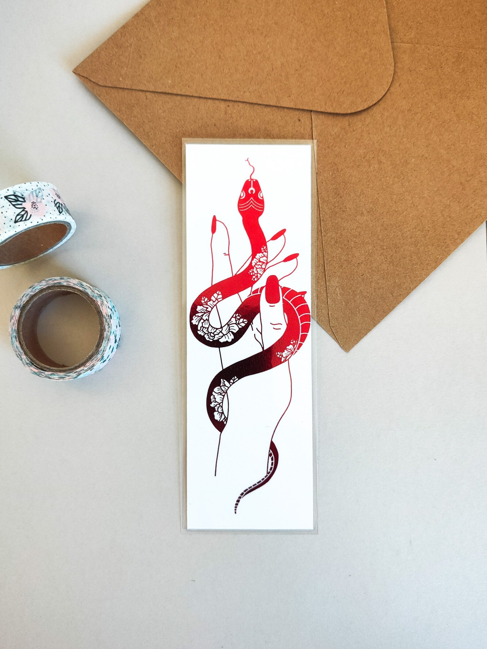 Snake Hand Bookmark Serpent Bookmark Foil Bookmark Gothic - Etsy