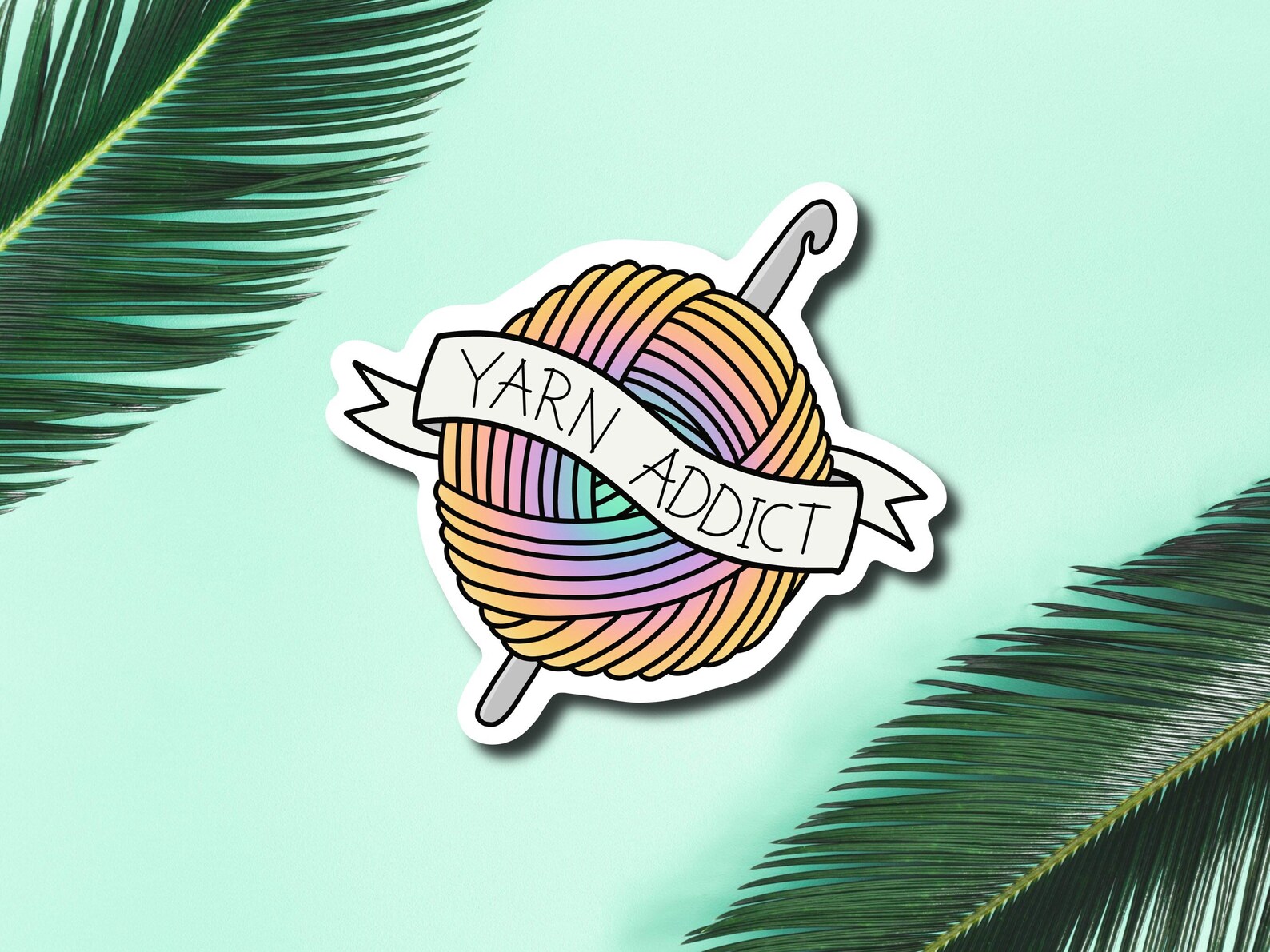 Yarn Addict Sticker Crochet Sticker Yarn Sticker Crocheting | Etsy