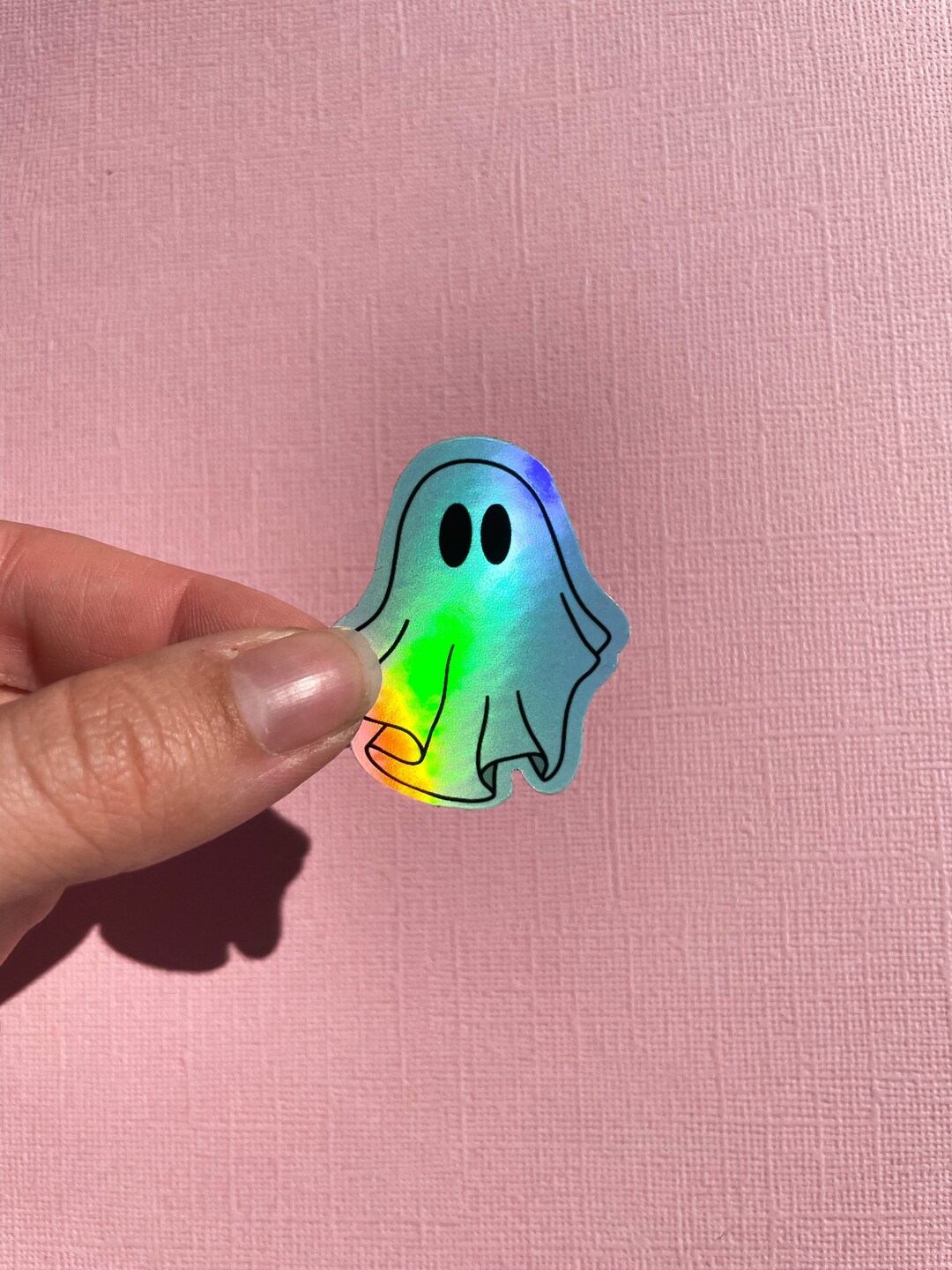 Holo Ghost Sticker, Halloween Ghost, Holographic Sticker, Mini Ghost ...