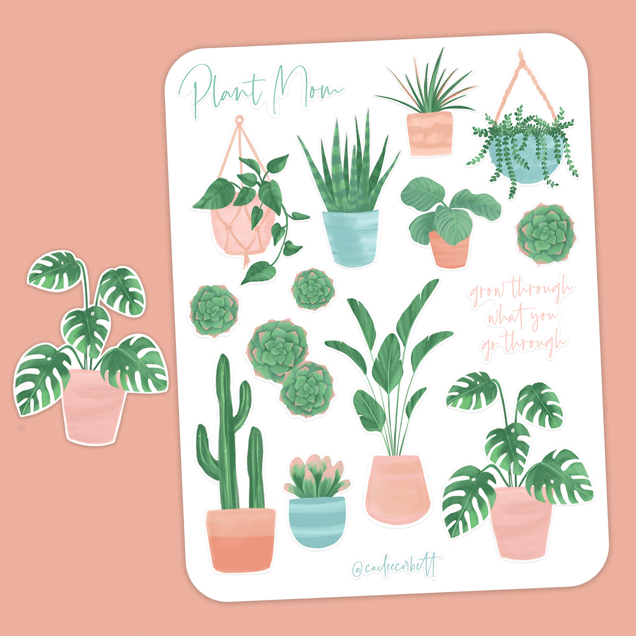 Papercraft House Plants Sticker Sheet Craft Supplies & Tools Labels ...