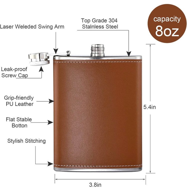 Personalized Leather Flask,custom Flask, Personalized Groomsmen Gifts ...