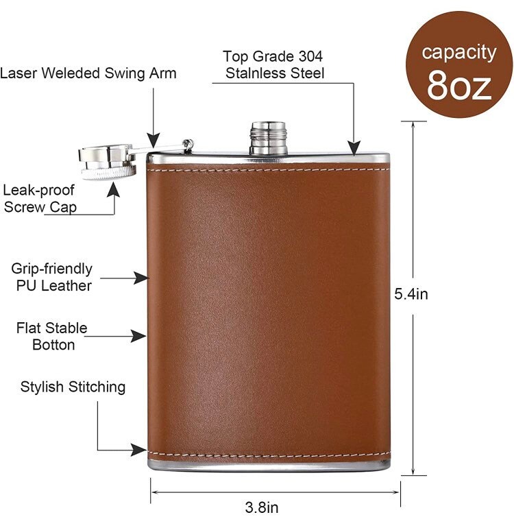 Personalized Leather Flaskcustom Flask Personalized - Etsy