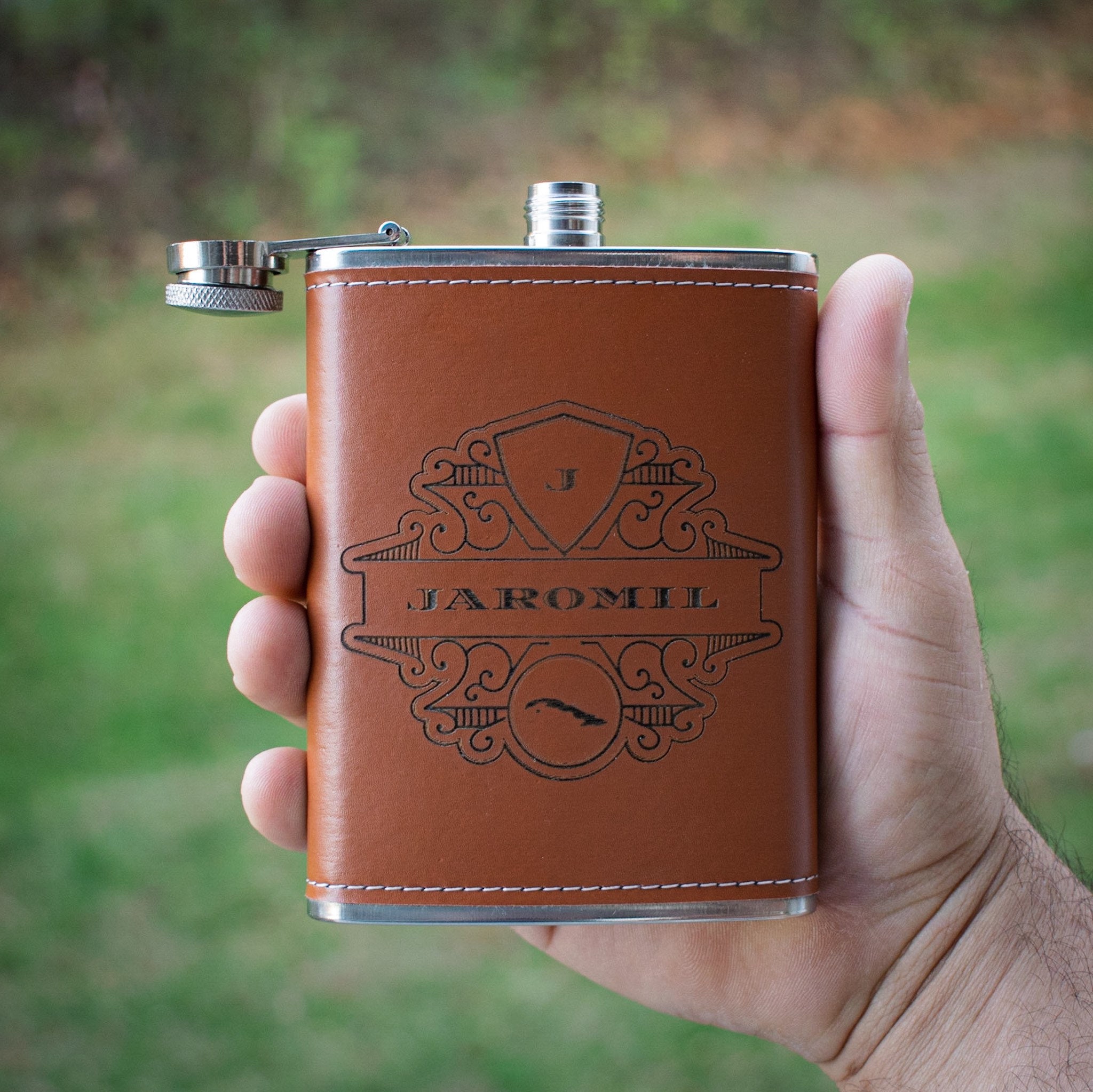 Personalized Leather Flask,custom Flask, Personalized Groomsmen Gifts ...