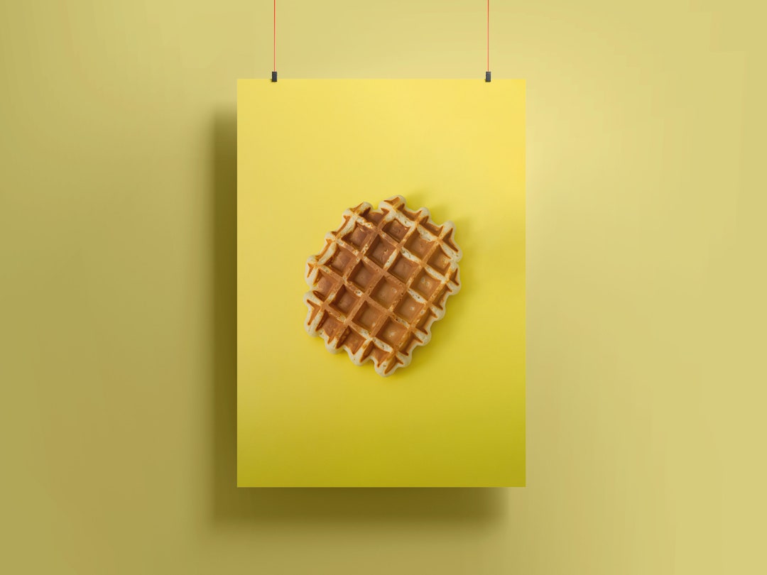 Waffle Print Minimal Waffle Poster Minimalist Wall Art - Etsy Hong Kong