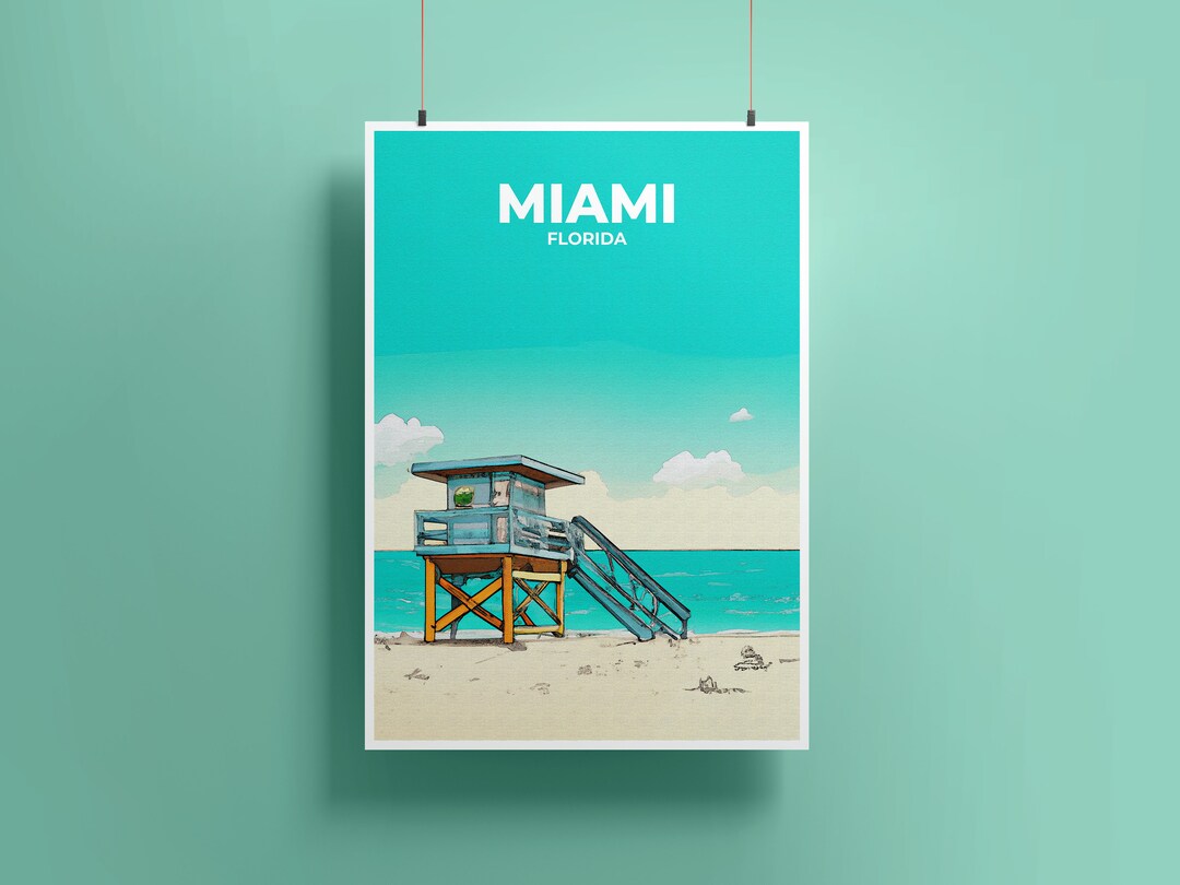 Miami Travel Poster | Florida | Wall Art Print for Home and Office ...