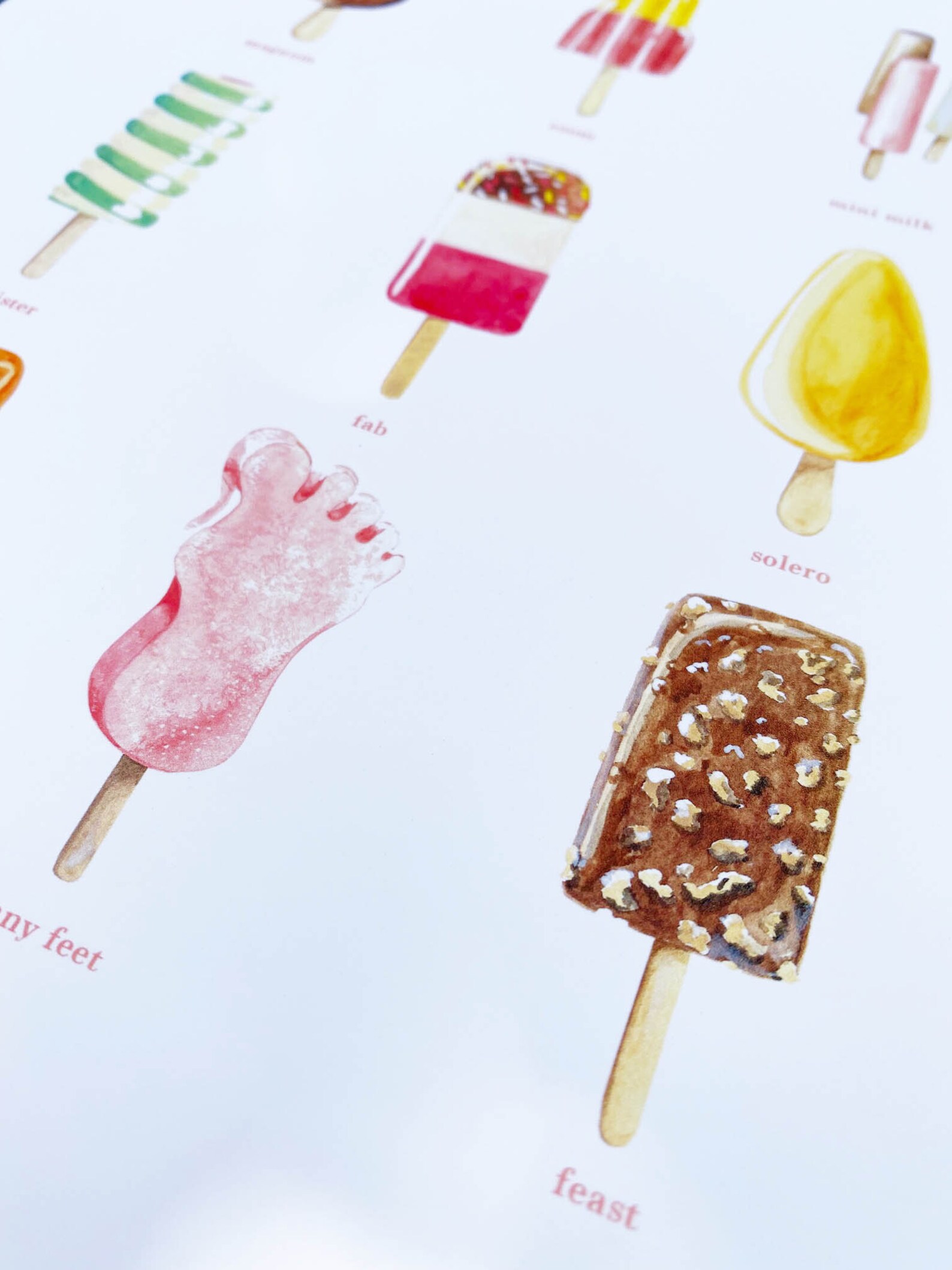 Retro Ice Lolly Illustrated Print as Featured in the Simple - Etsy UK