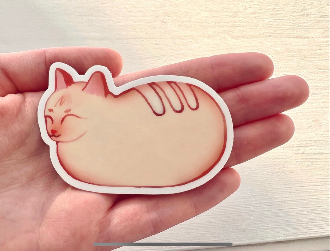 Flame Point Cat Loaf Sticker - Cute Cat Bread Loaf Stickers - Cat Vinyl ...