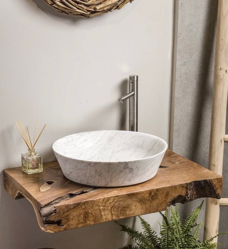 Live Edge Wood Basin Rustic Wash Stand Sink Unit Bathroom - Etsy