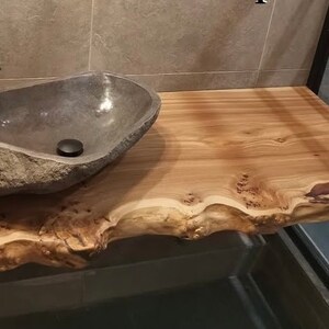 Live Edge Wood Basin Rustic Wash Stand Sink Unit Bathroom - Etsy