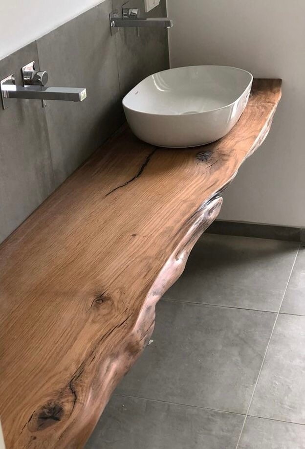 Live Edge Wood Basin Rustic Wash Stand Sink Unit Bathroom - Etsy