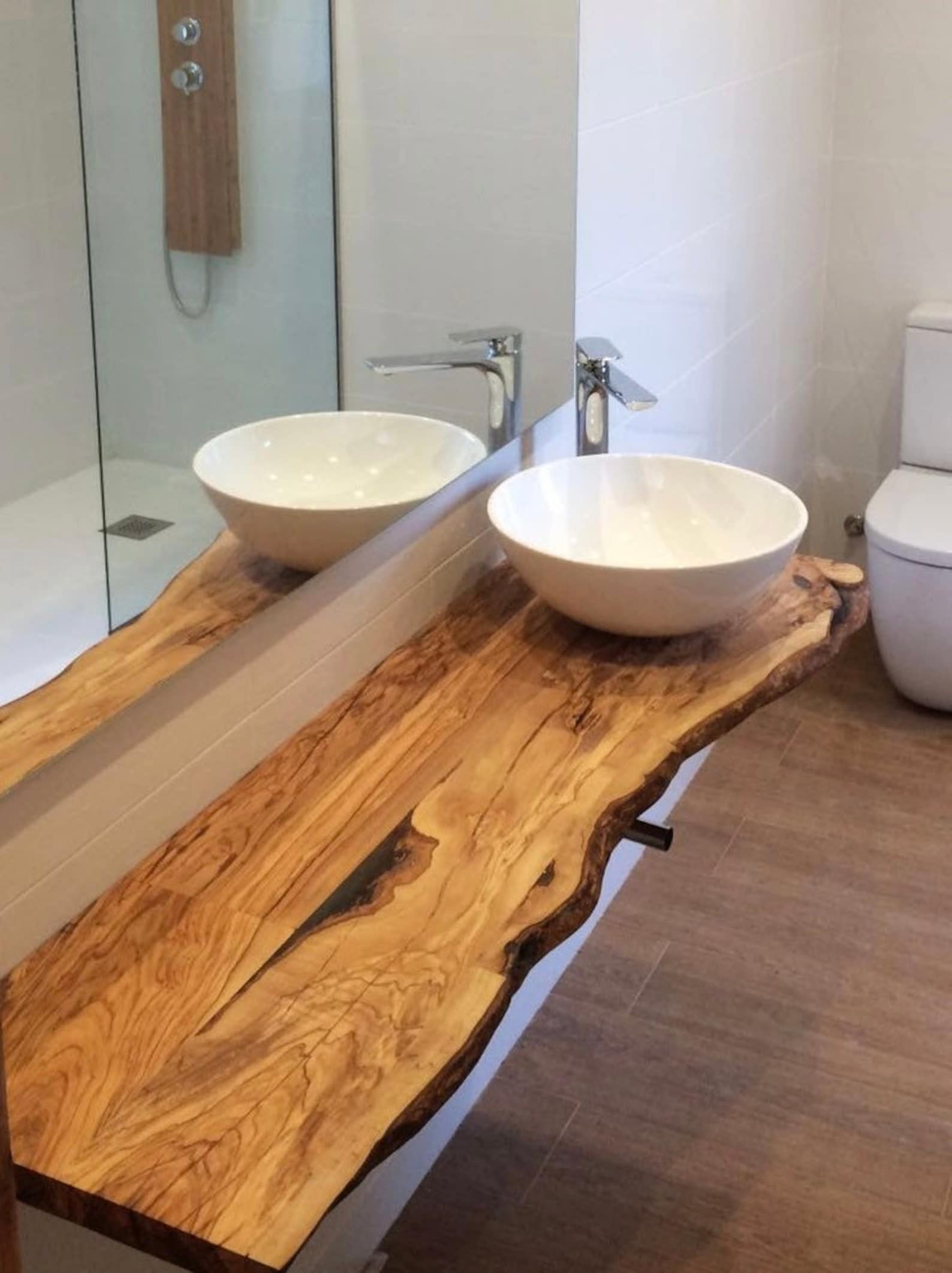 Live Edge Wood Basin Rustic Wash Stand Sink Unit Bathroom | Etsy