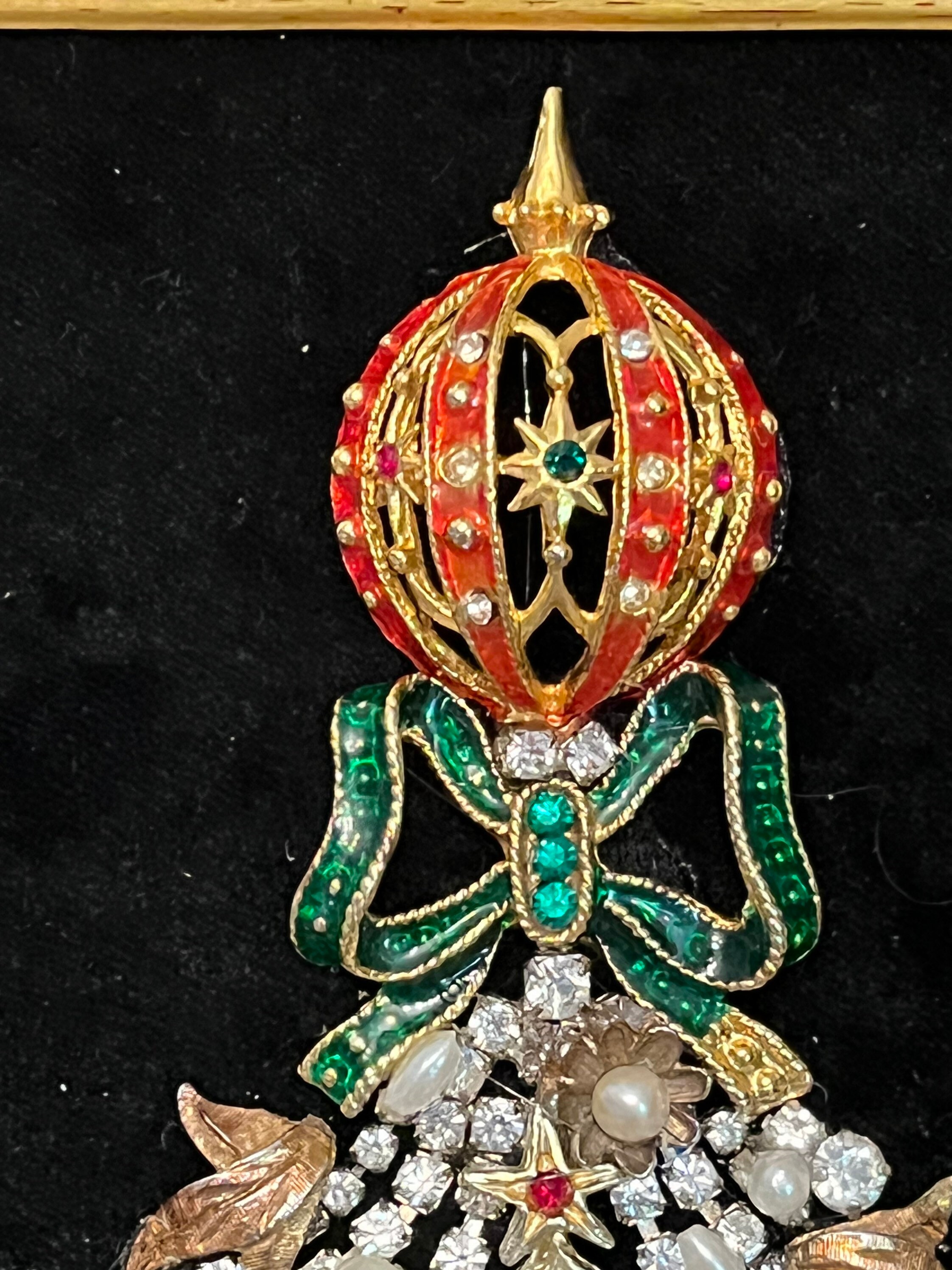 Vintage Jewelry Collage Art, Rhinestones, Pearls and Other Christmas ...