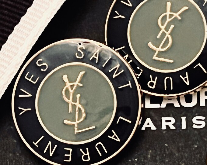 2 Vintage Classic Black Gray YSL Buttons. 20 or 14mm - Etsy