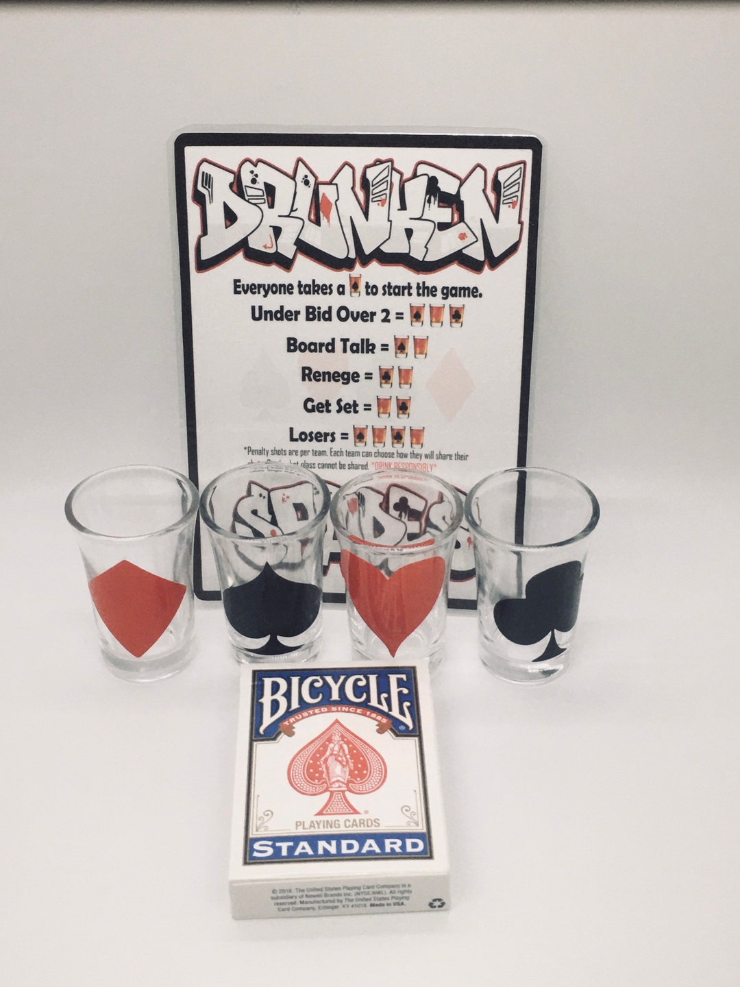 DRUNKEN SPADES ADULT Card Drinking Party Games Spades Drinking Game for ...