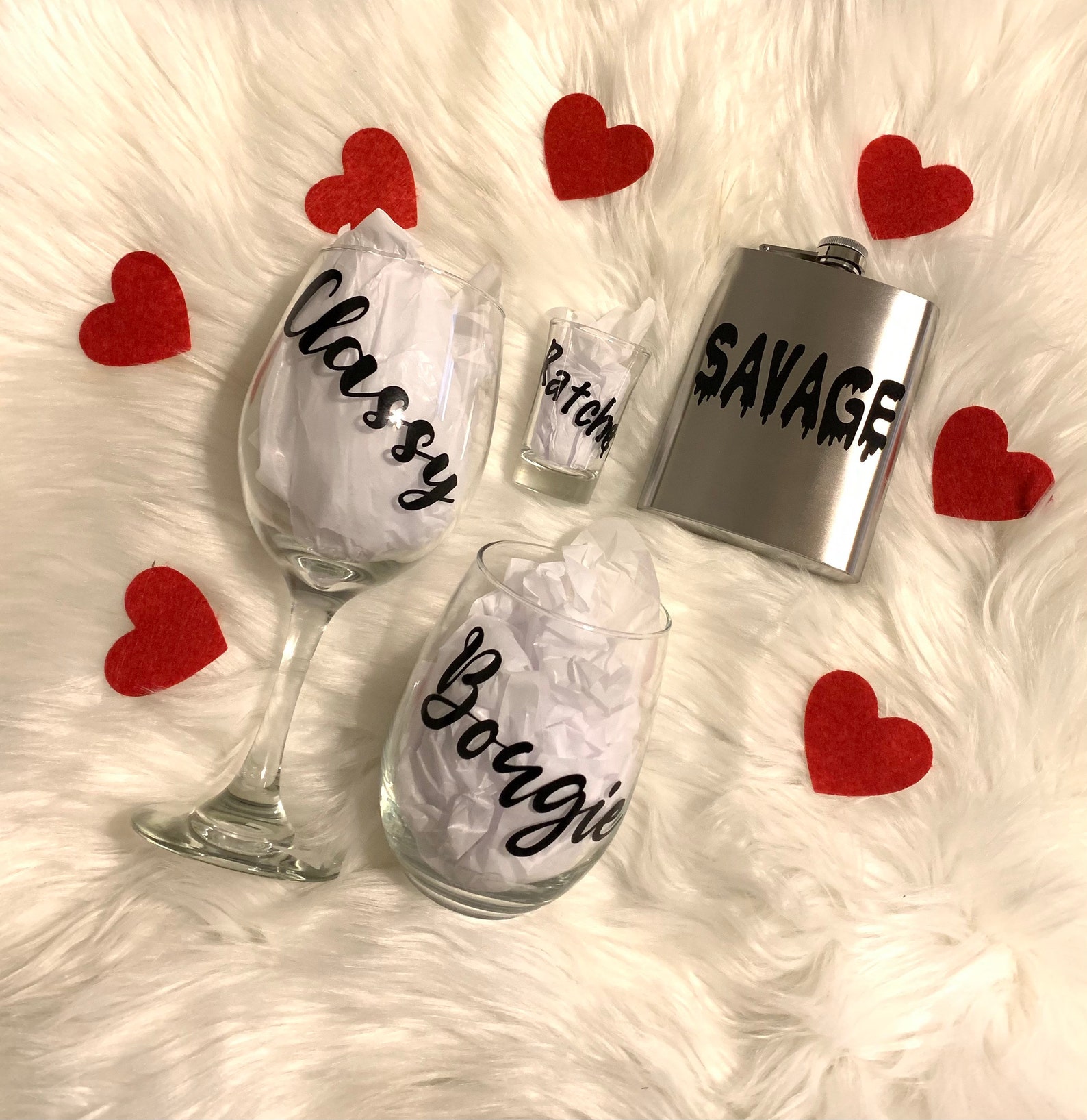 Savage Classy Bougie Ratchet Wine Gift Set/personalized Stemless Wine ...
