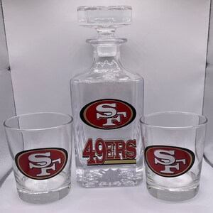Personalized 49ers Whiskey Set, San Francisco Barware for Man Cave ...