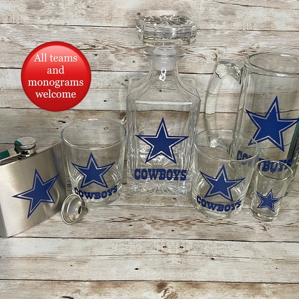 Dallas Cowboys Whiskey Bar Set - Etsy