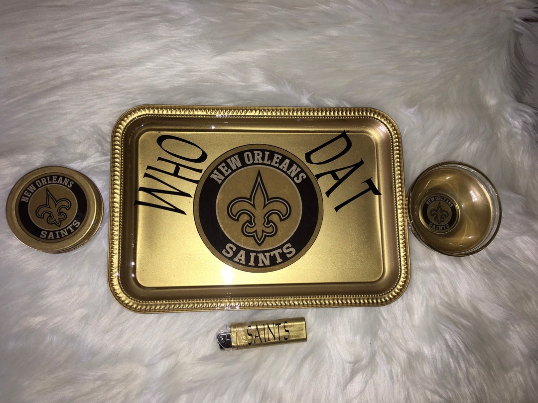 Saints Rolling Tray/new Orleans Saints Fan/new Orleans Saints - Etsy