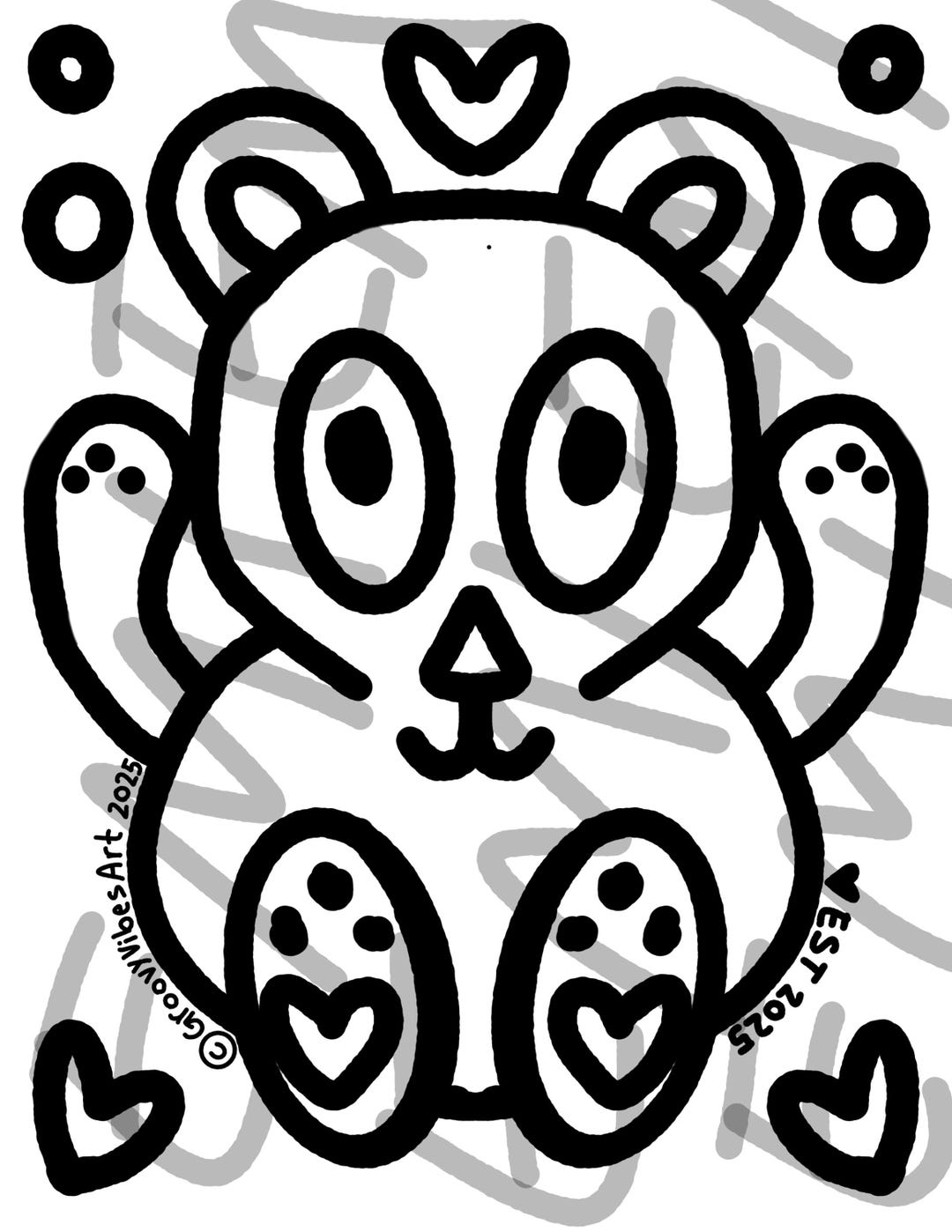 Printable Teddy Bear Single Coloring Page, ***DIGITAL FILE ONLY ...