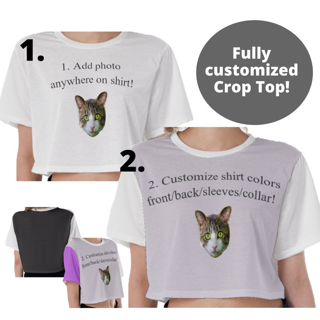 Crop Top, Custom Crop Top, 100% Cotton - Ladies Custom Shirt, Cropped ...