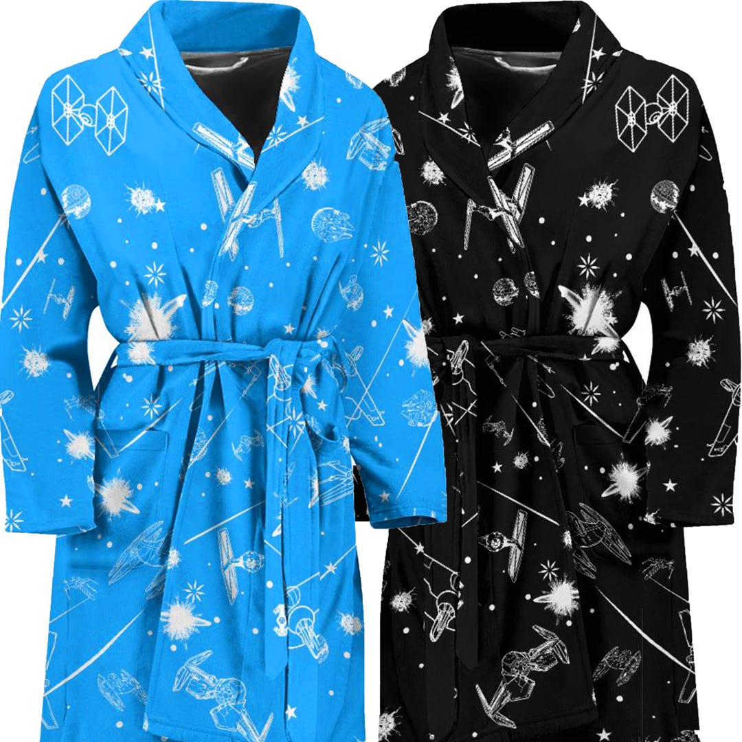 Custom Bathrobe, Star, Robe, Wars, Space, Bathrobe for Men, Space Ships ...
