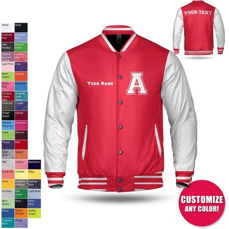 Custom Varsity Jacket Adult Unisex Bomber - Etsy