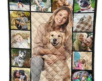 Custom Photo Quilt, Photo Quilt, Dog Quilt,dog Mom,dog Lover Gift,gift ...
