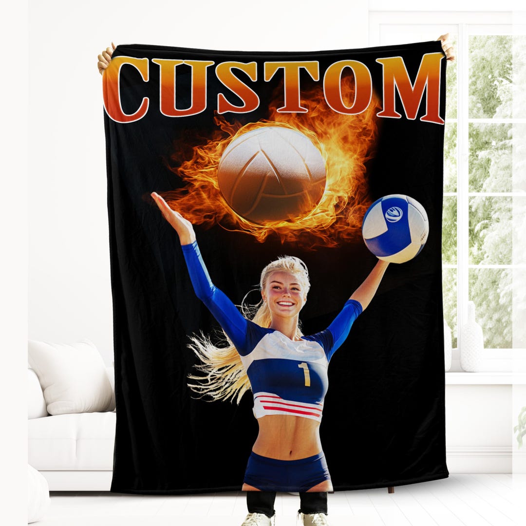 Custom Photo Volleyball Blanket | Personalized Volleyball Player ...