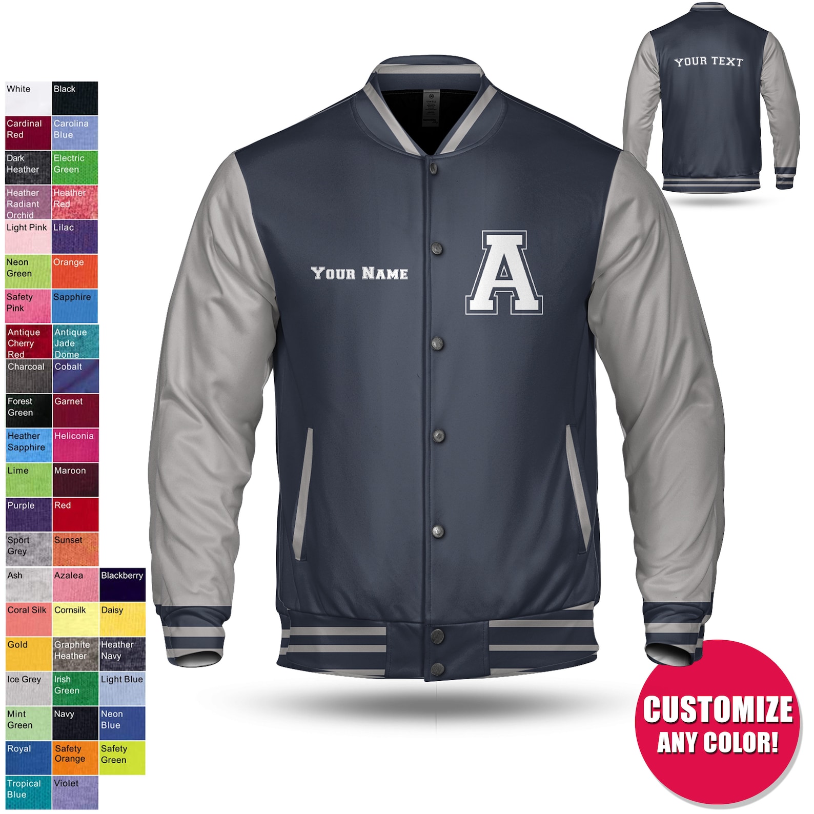Custom Varsity Jacket Adult Unisex Bomber - Etsy