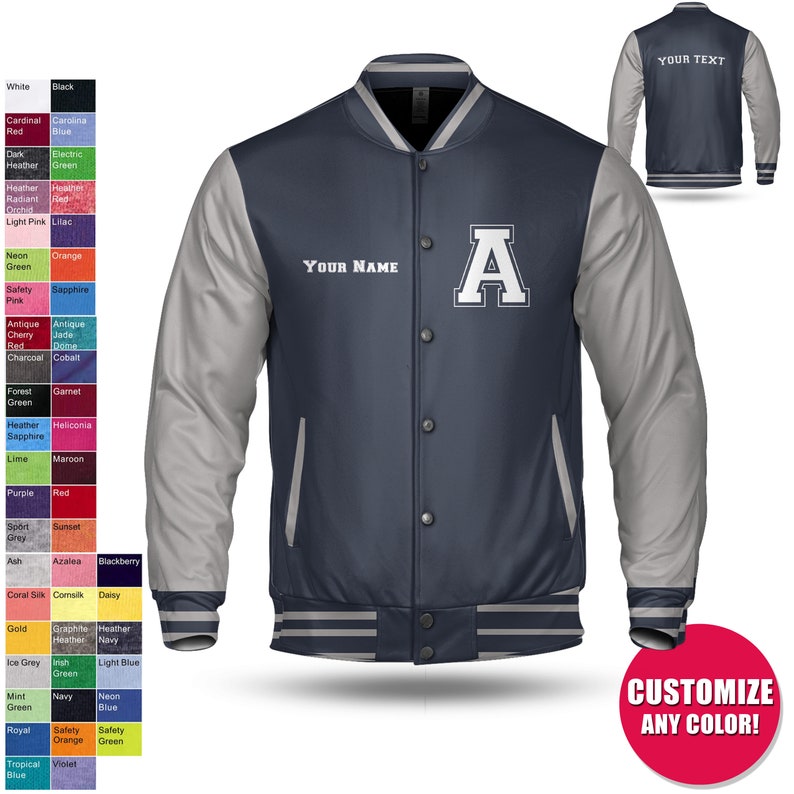 Custom Varsity Jacket Adult Unisex Bomber - Etsy