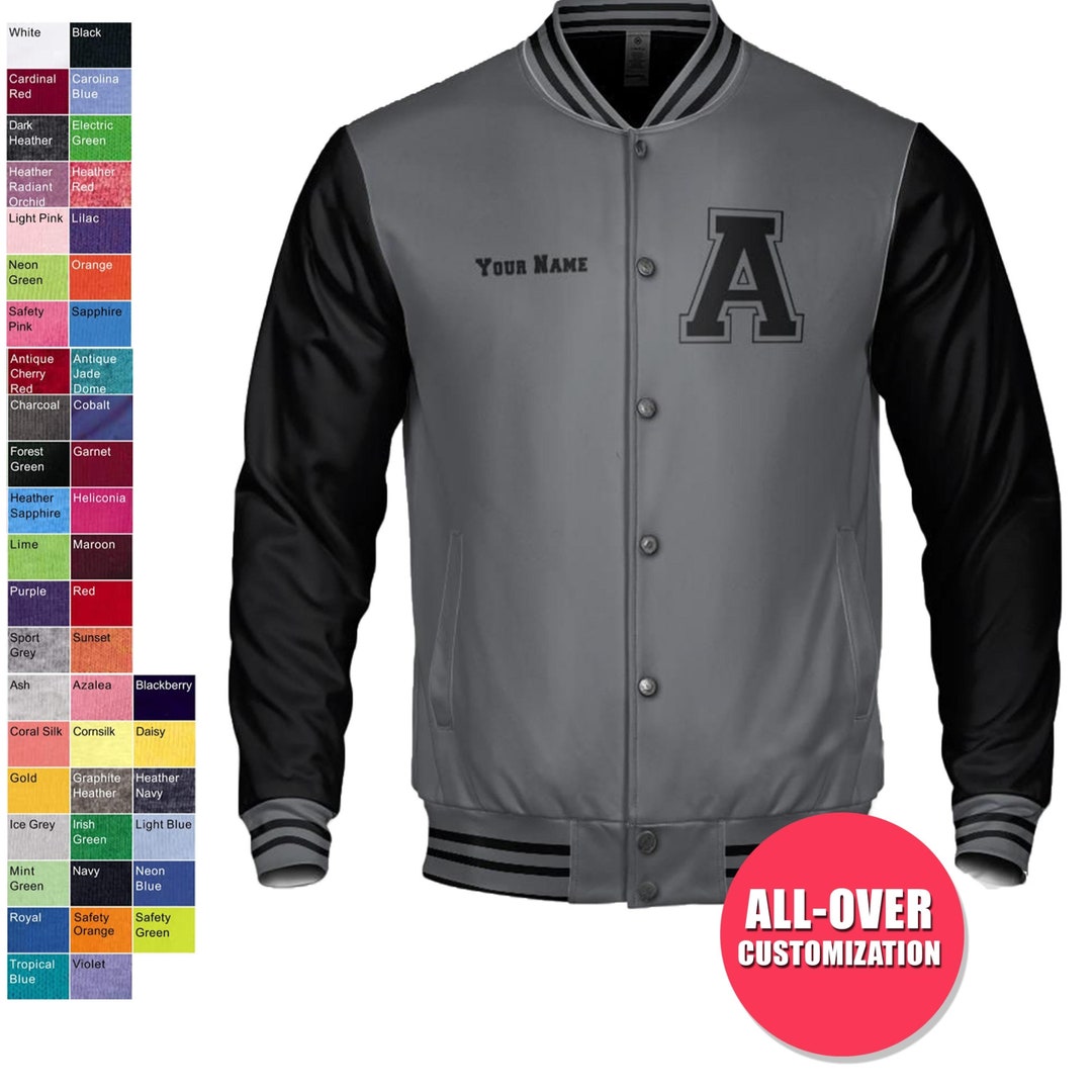 Custom Varsity Jacket - All-season Light Weight, Adult Unisex Bomber ...