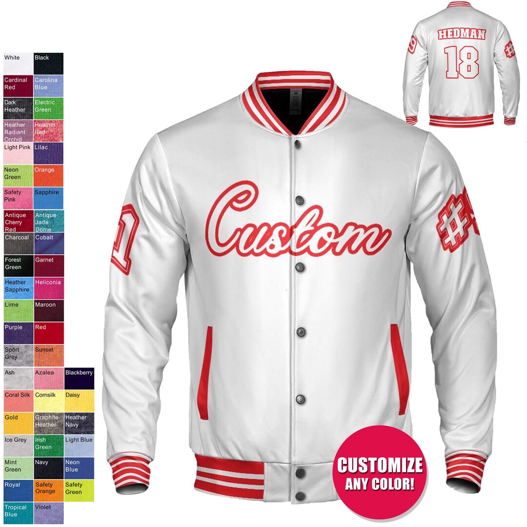 Custom Varsity Jacket Adult Unisex Bomber Jacket,bomber,varsity,vintage ...