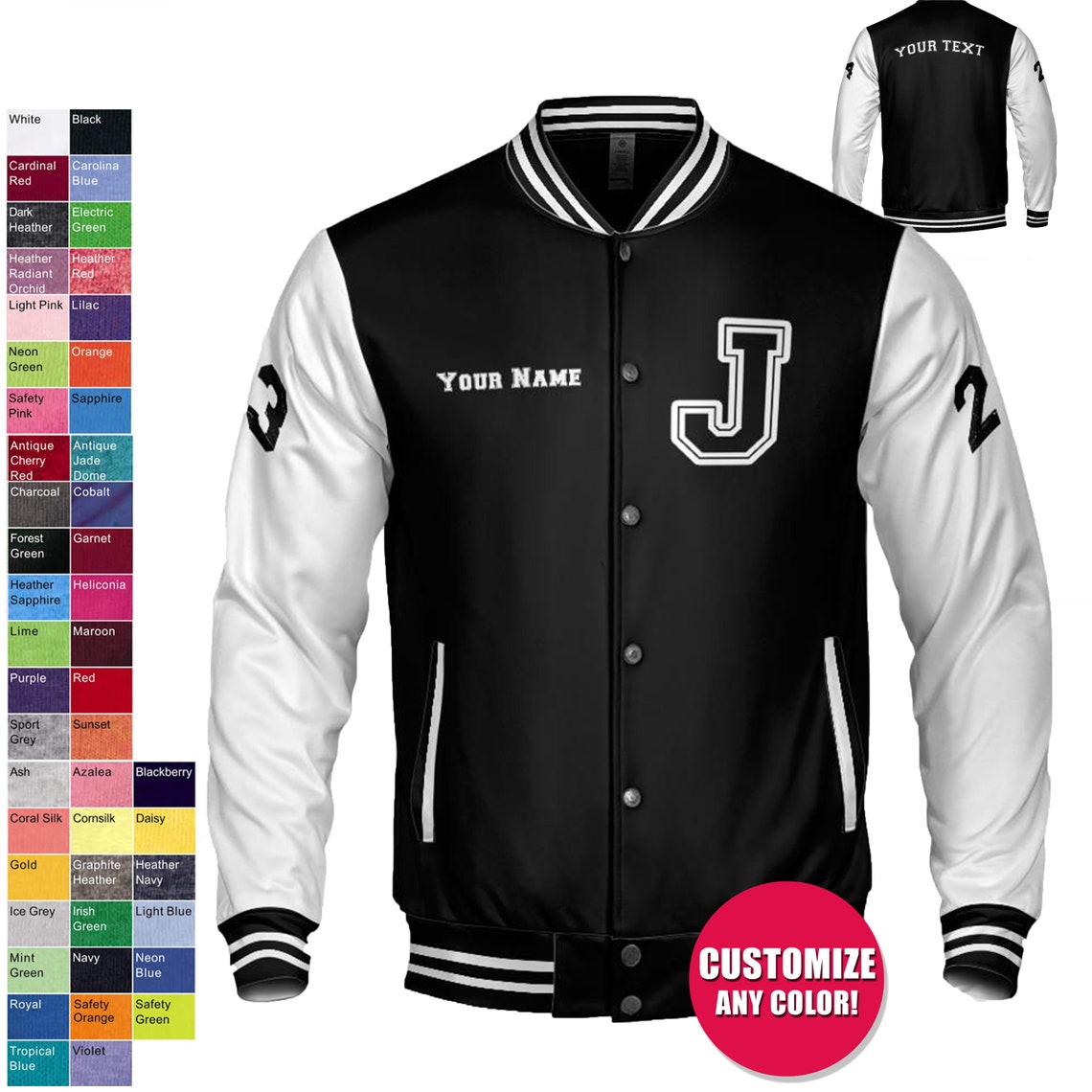 Custom Varsity Jacket All-season Light Weight Adult Unisex - Etsy