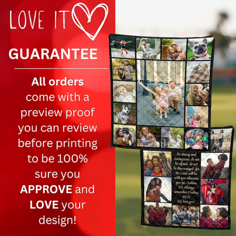 In Loving Memory Custom Photo Quilt Blanket, Personalized Memorial ...