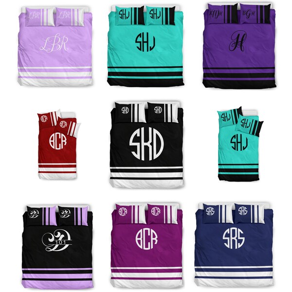 Monogram Bedding - Etsy