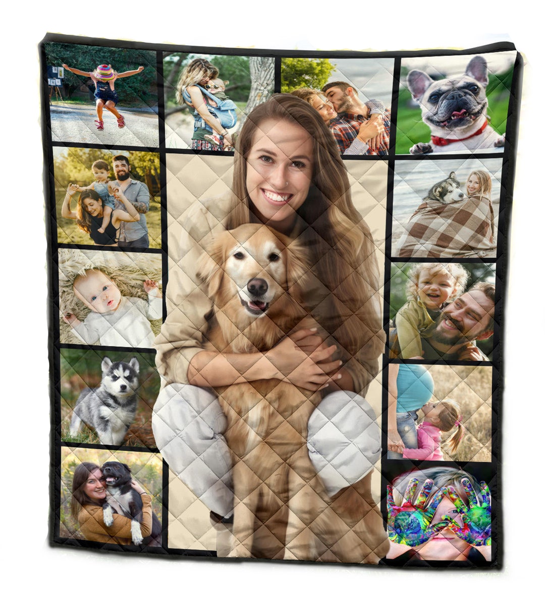 Custom Photo Quilt, Photo Quilt, Memory Quilt,dog Quilt,dog Mom,dog ...