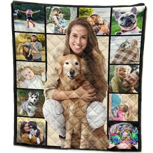 Custom Photo Quilt, Photo Quilt, Memory Quilt,dog Quilt,dog Mom,dog ...