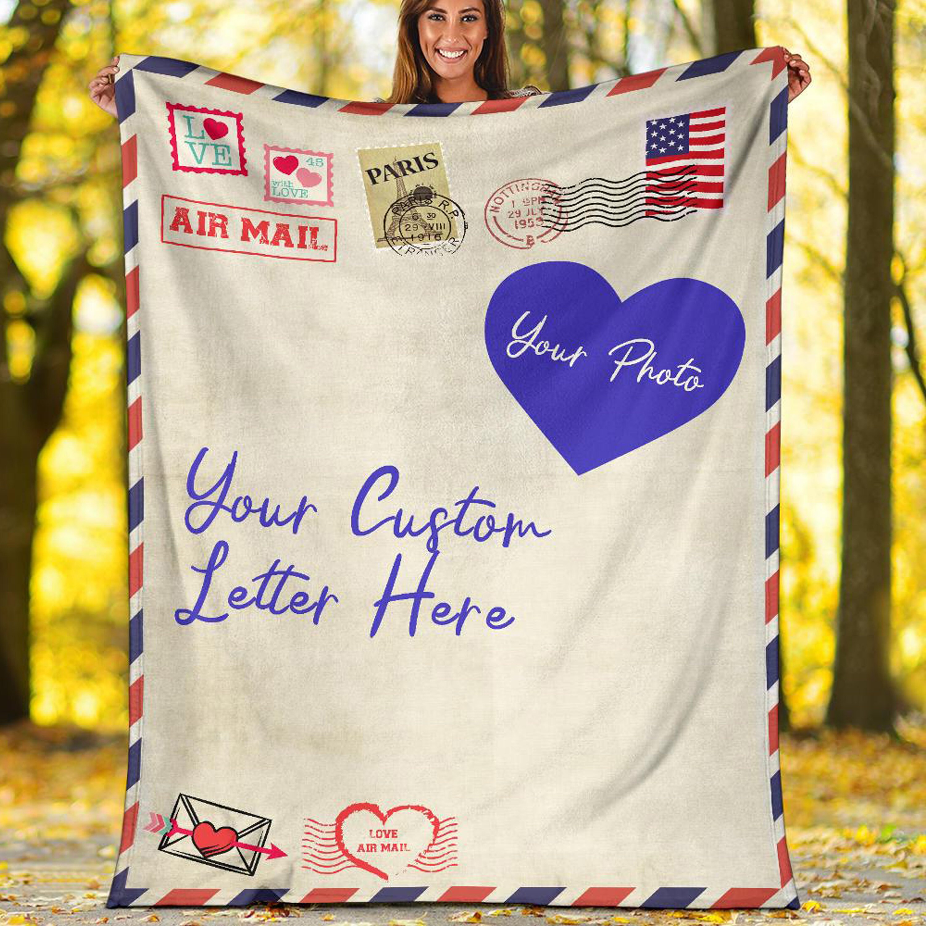 Customized Blanket,custom Photo Blanket,personalized Blanket,post Card ...