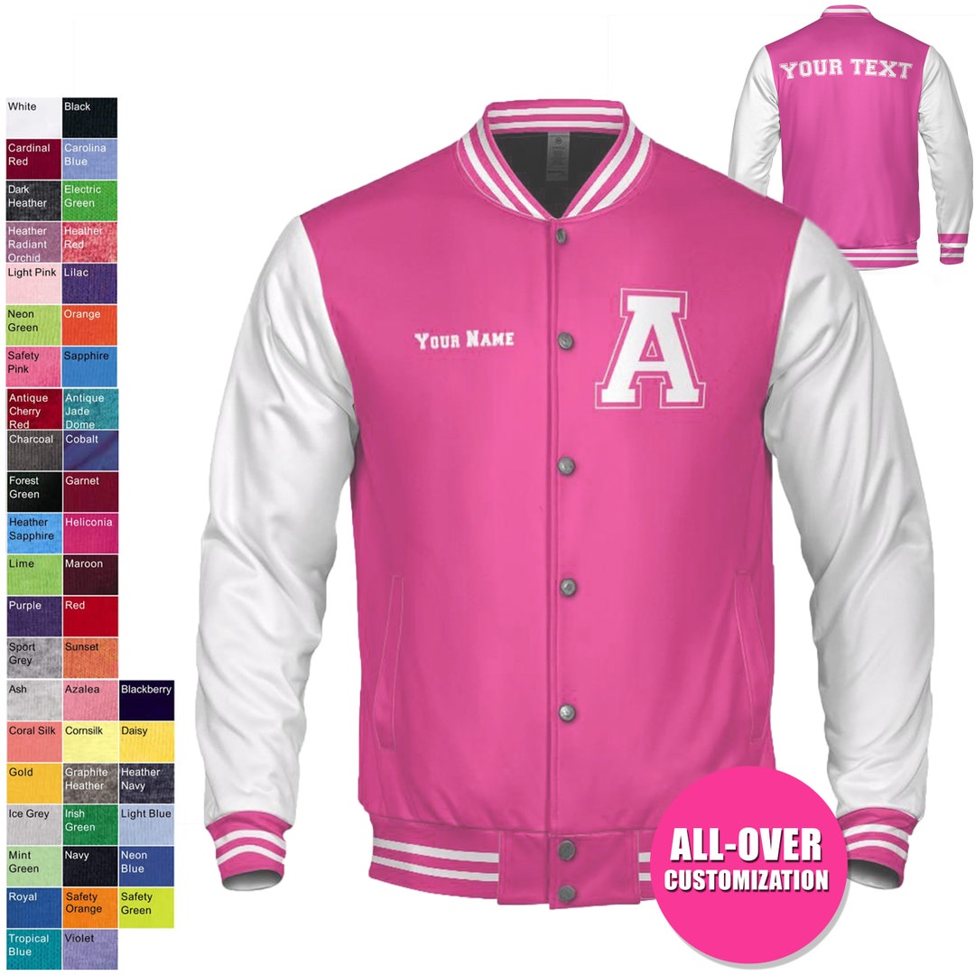 Custom Women's Varsity Jacket - All-season Light Weight, Adult Unisex ...