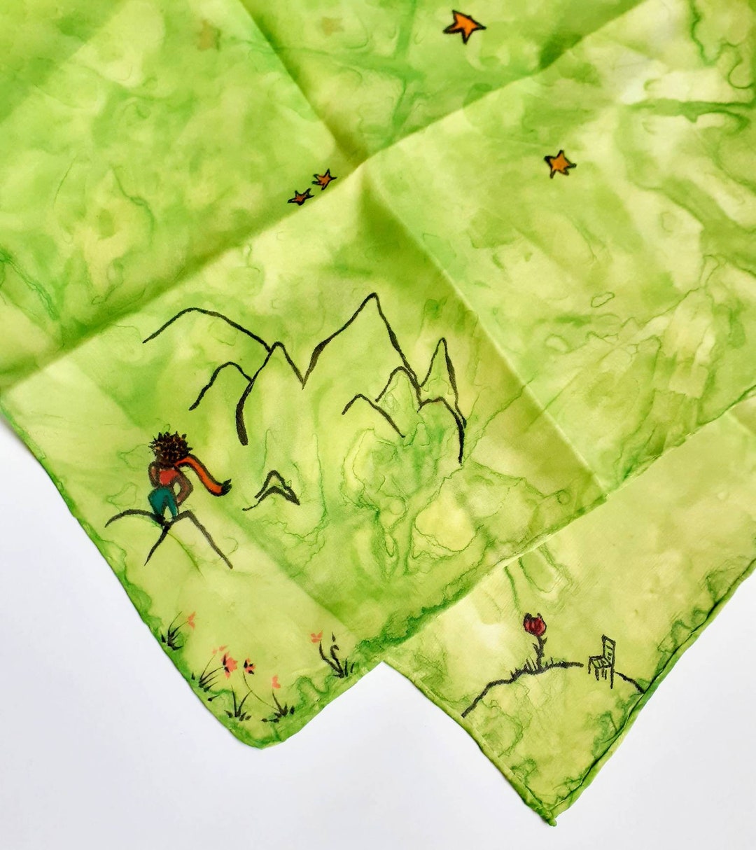 The Little Prince NATURAL SILK Neckerchief, Fashion Lime Green Hair ...